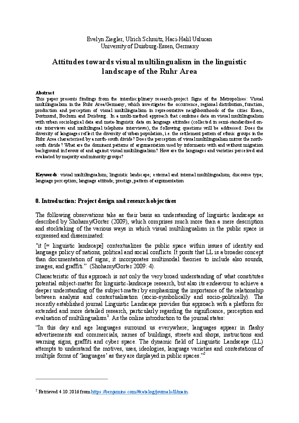 (PDF) Ziegler, E./Schmitz, U./Uslucan, H.-H. (2019): „Attitudes towards ...