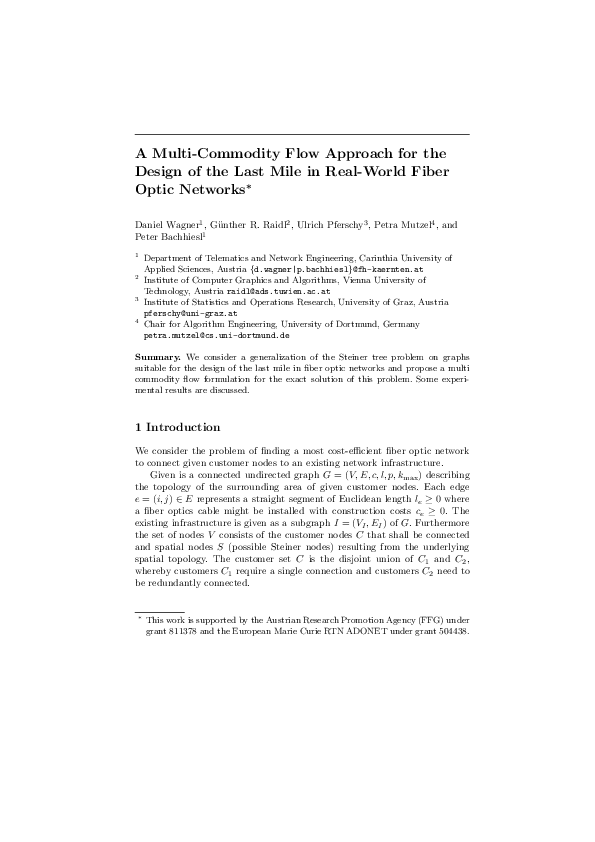(PDF) A Multi-Commodity Flow Approach for the Design of the Last Mile in Real-World Fiber Optic ...