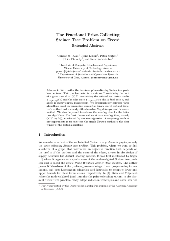 Pdf The Fractional Prize Collecting Steiner Tree Problem On Trees 3074