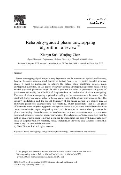 (PDF) Reliability-guided phase unwrapping algorithm: a review