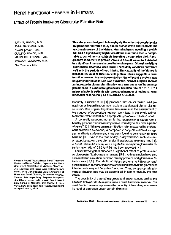 (PDF) Renal functional reserve in humansEffect of protein intake on ...