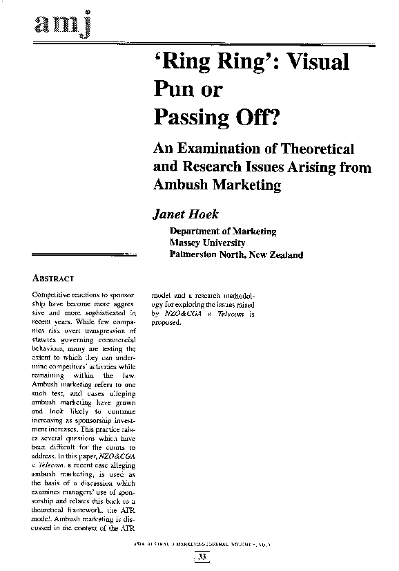 (PDF) Ring Ring’: Visual Pun or Passing Off