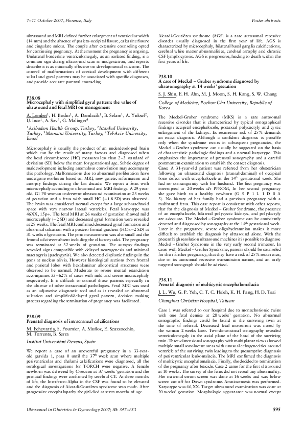 (PDF) P38.08: Microcephaly with simplified gyral pattern: the value of ...