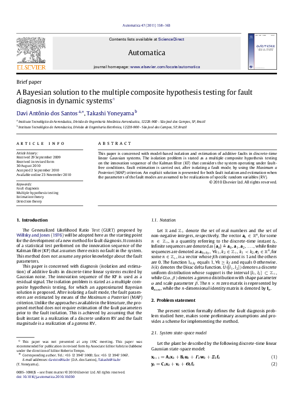 Pdf A Bayesian Solution To The Multiple Composite Hypothesis Testing