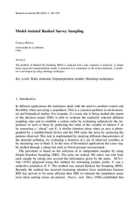 (PDF) Model-Assisted Ranked Survey Sampling
