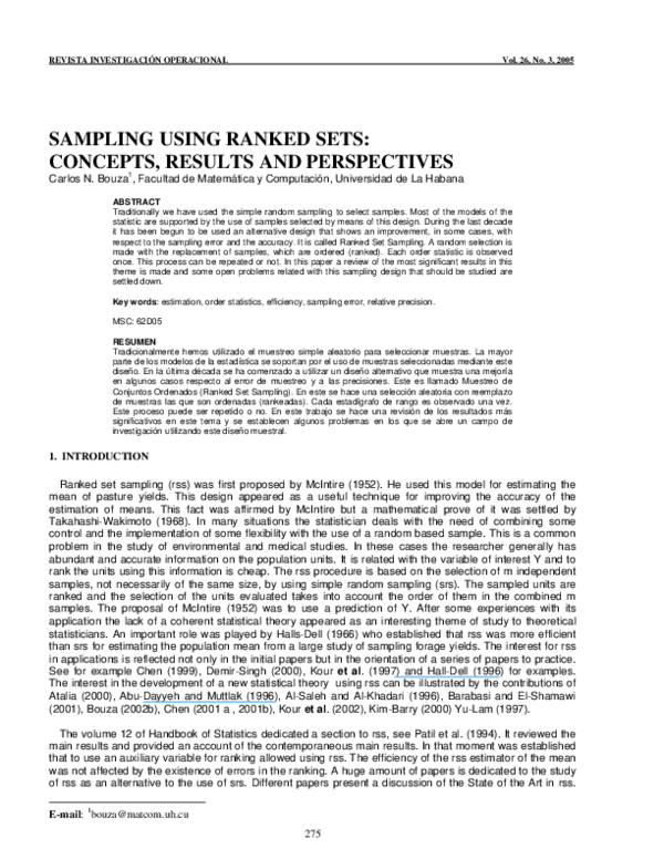 (PDF) Ranked set sampling and randomized response procedures for estimating the mean of a ...