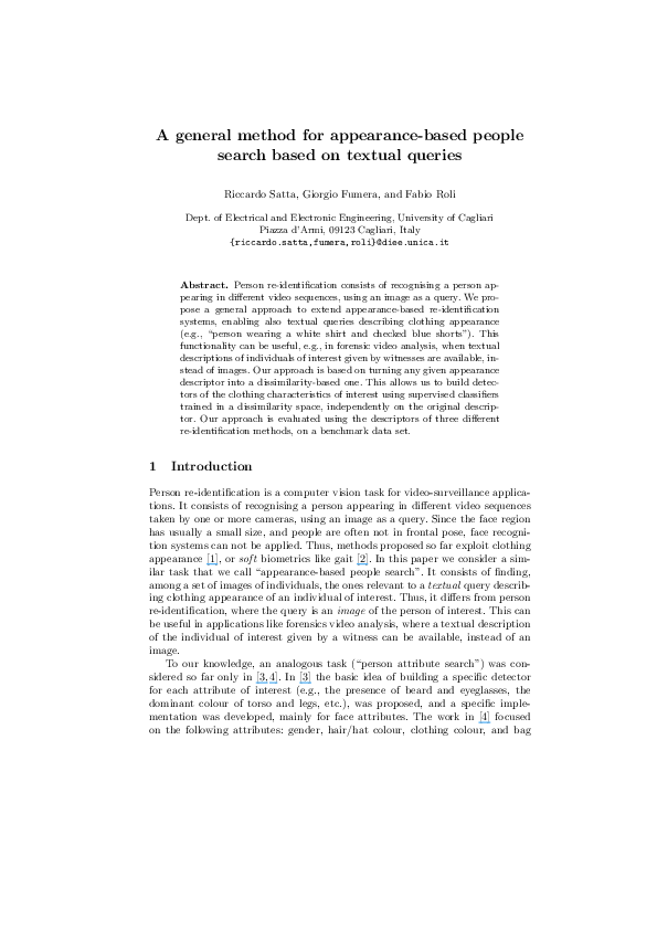 (PDF) A General Method for Appearance-Based People Search Based on ...