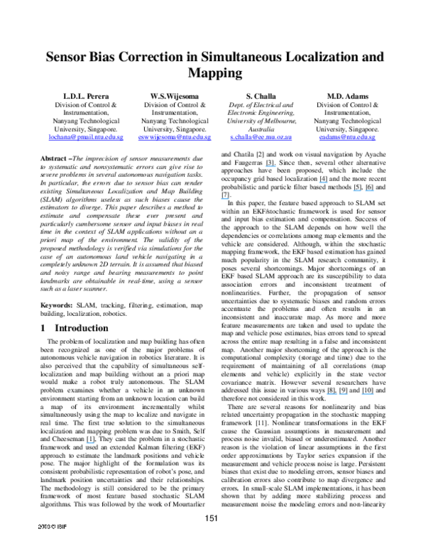 (PDF) Sensor bias correction in simultaneous localization and mapping