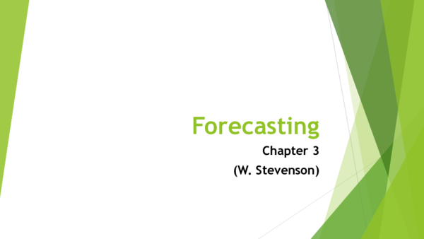 (PDF) Forecasting Chapter 3