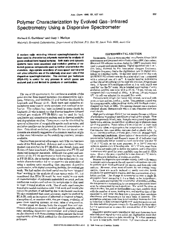 (PDF) Polymer characterization by evolved gas-infrared spectrometry ...