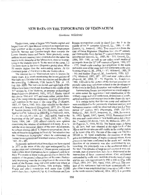 (PDF) New data on the topography of Viminacium