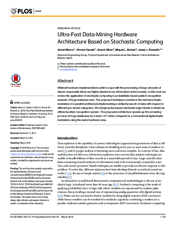 (PDF) Ultra-Fast Data-Mining Hardware Architecture Based on Stochastic Computing