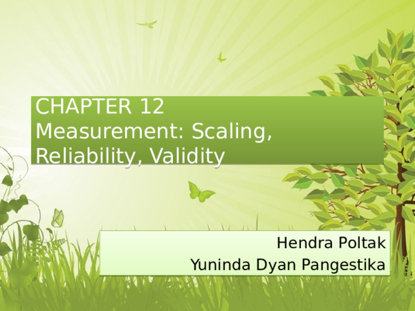 (PPT) PRESENTASI MEASUREMENT SCALING RELIABILITY VALIDITY