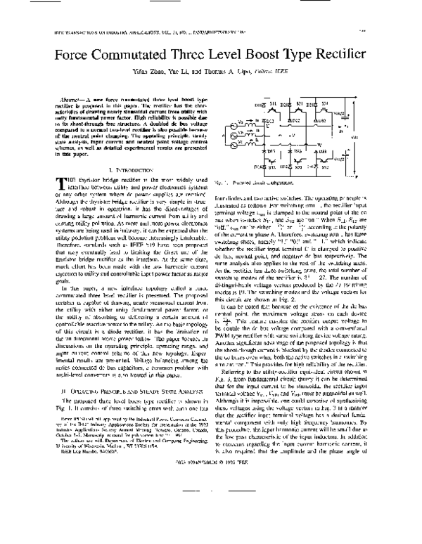 (PDF) Force commutated three level boost type rectifier