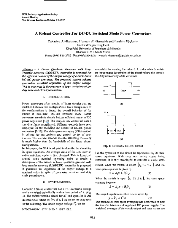 (PDF) A robust controller for DC-DC switched mode power converters