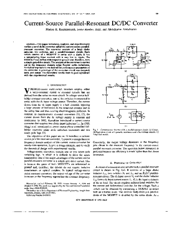 (PDF) Current-source parallel-resonant DC/DC converter