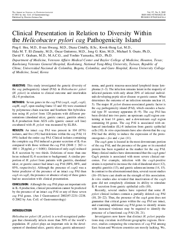 (PDF) Clinical presentation in relation to diversity within the ...