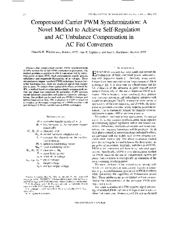 (PDF) Compensated carrier PWM synchronization: a novel method to achieve self-regulation and AC ...