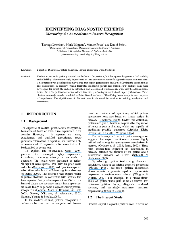 (PDF) Identifying diagnostic experts: measuring the antecedents to ...