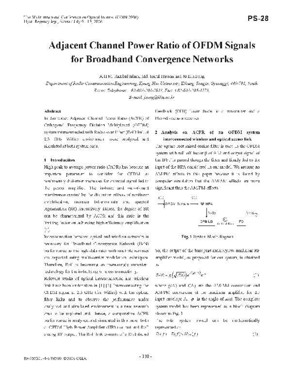 (PDF) Adjacent Channel Power Ratio of OFDM Signals for Broadband ...