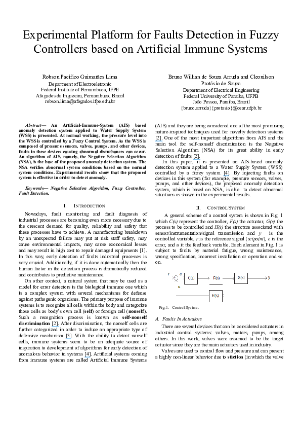 (PDF) Experimental platform for faults detection in fuzzy controllers ...