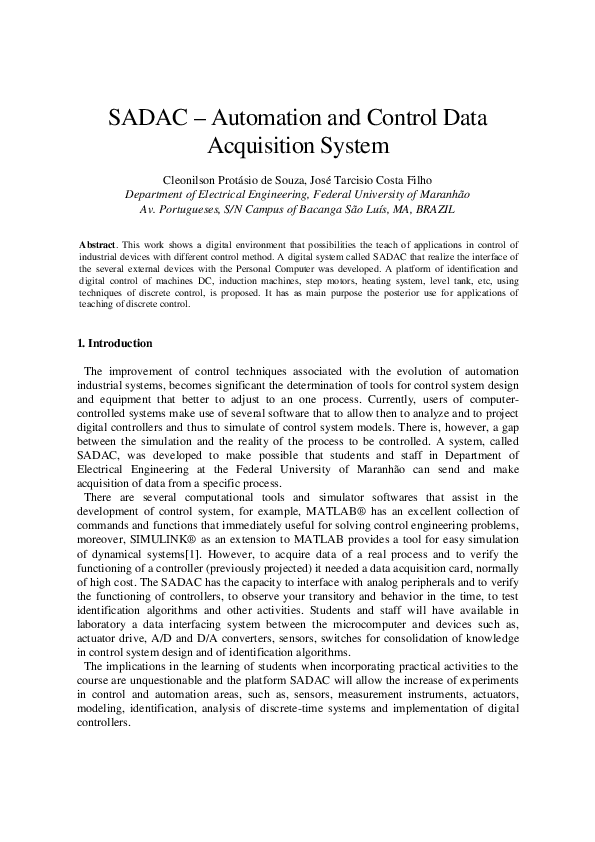 (PDF) SADAC – Automation and Control Data Acquisition System