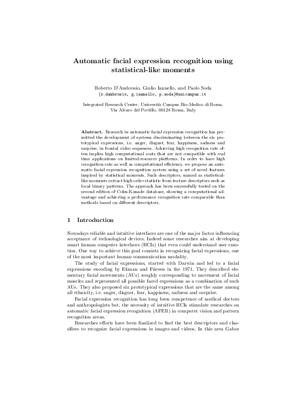 (PDF) Automatic Facial Expression Recognition Using both Local and Global Information