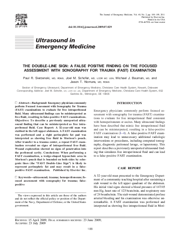 (PDF) The Double-Line Sign: A False Positive Finding on the Focused ...