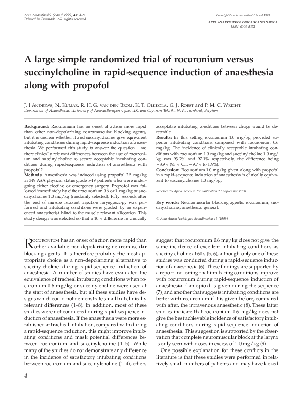 (PDF) A large simple randomized trial of rocuronium versus ...
