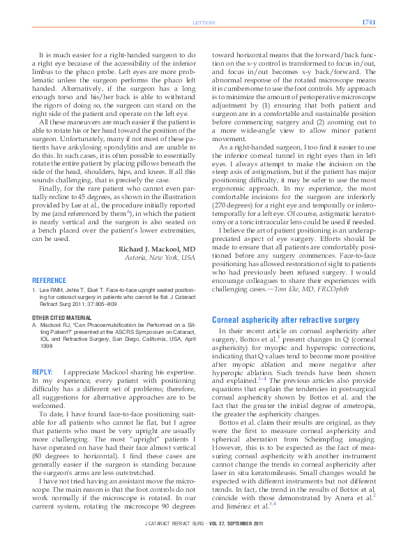 (PDF) Corneal asphericity after refractive surgery when the Munnerlyn ...