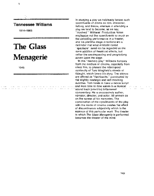 (PDF) The glass menagerie