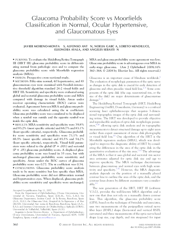 (PDF) Glaucoma Probability Score vs Moorfields Classification in Normal ...