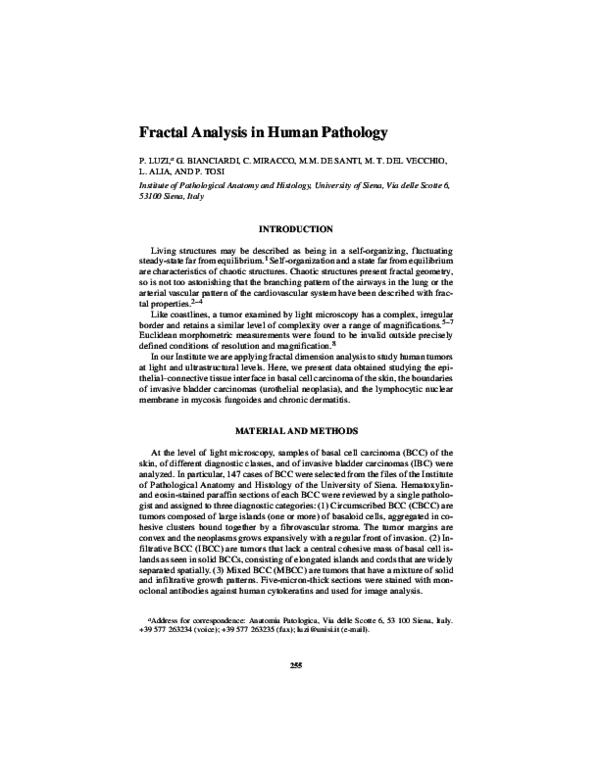 (PDF) Fractal Analysis in Human Pathology
