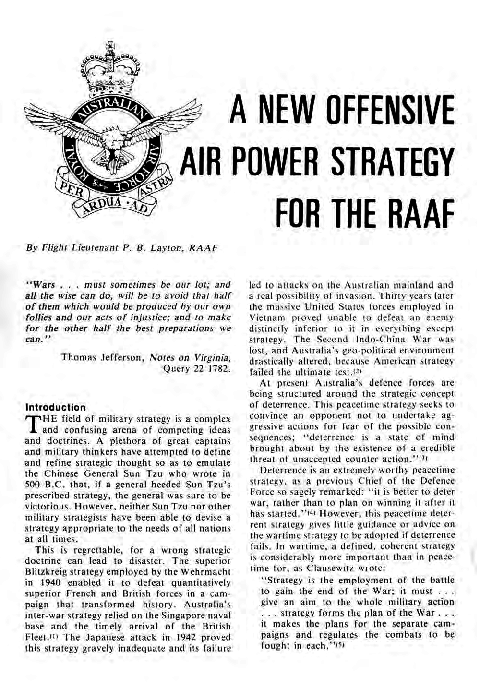 (PDF) A New Offensive Air Power Strategy for the RAAF
