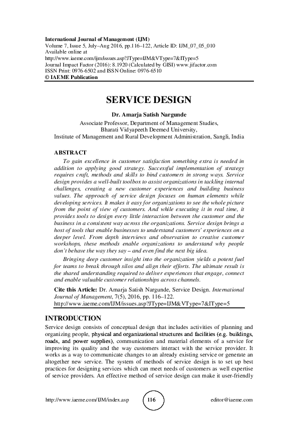 (PDF) SERVICE DESIGN