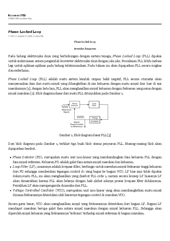 Pdf Phase Locked Loop Phase Locked Loop