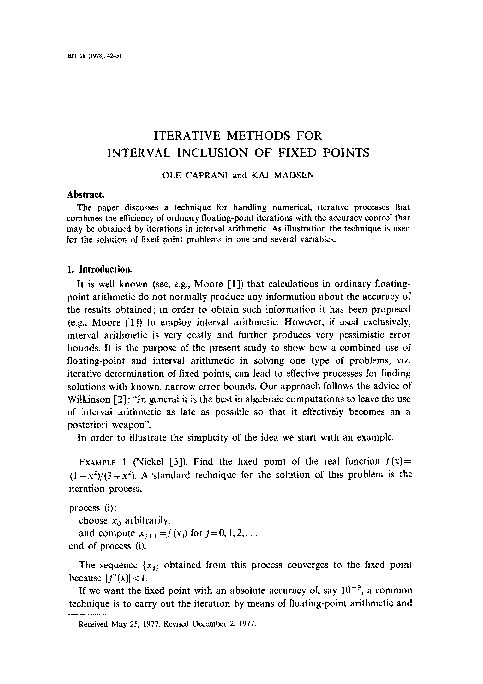 (PDF) Iterative methods for interval inclusion of fixed points