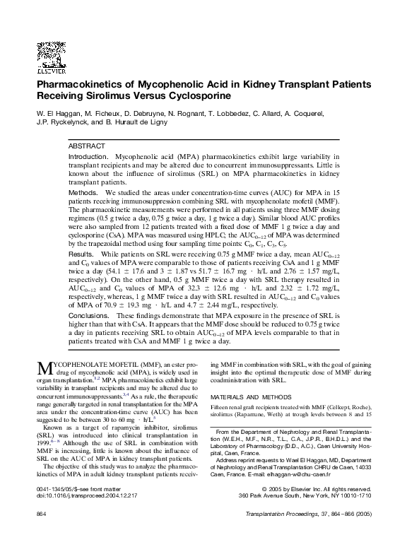 (PDF) A Study of the Pharmacokinetic Comparison between the Generic and ...