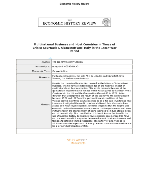 (PDF) Economic History Review