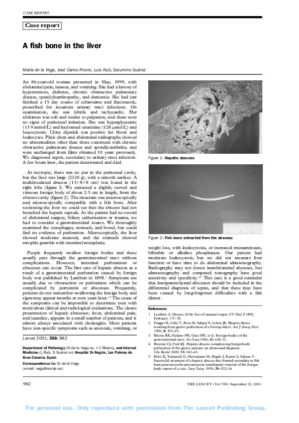 (PDF) A fish bone in the liver