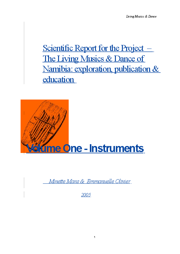 (DOC) Research Report - Musical Instruments of Namibia (Vol. 1).doc