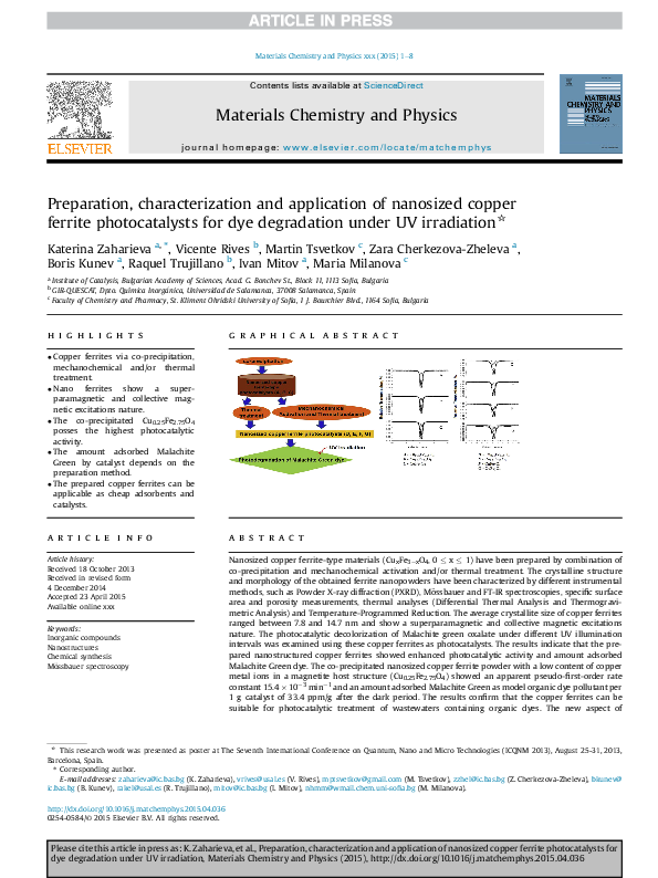 (PDF) Preparation, characterization and application of nanosized copper ...