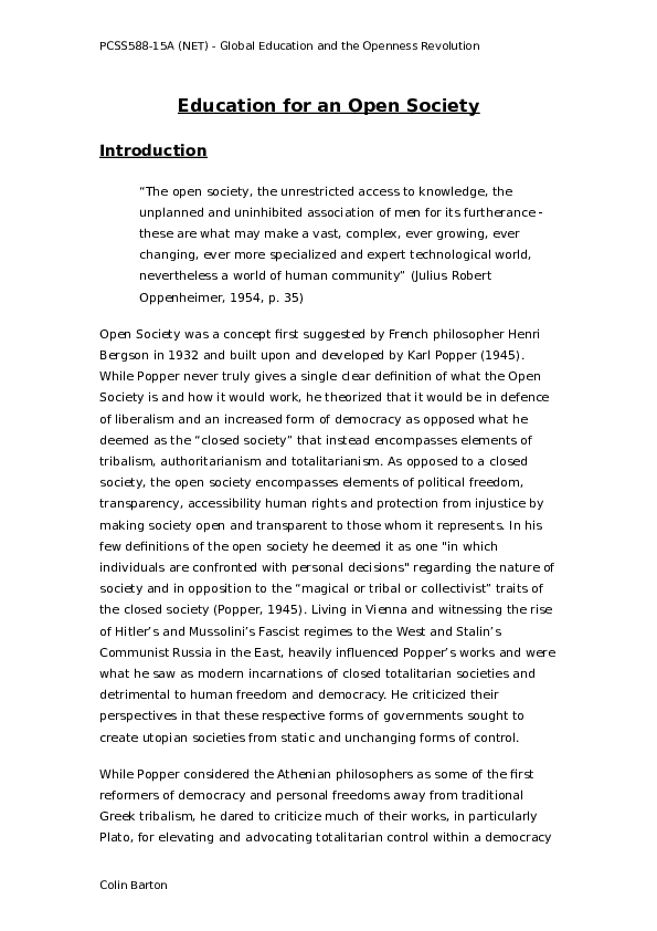 (DOC) Education for an Open Society