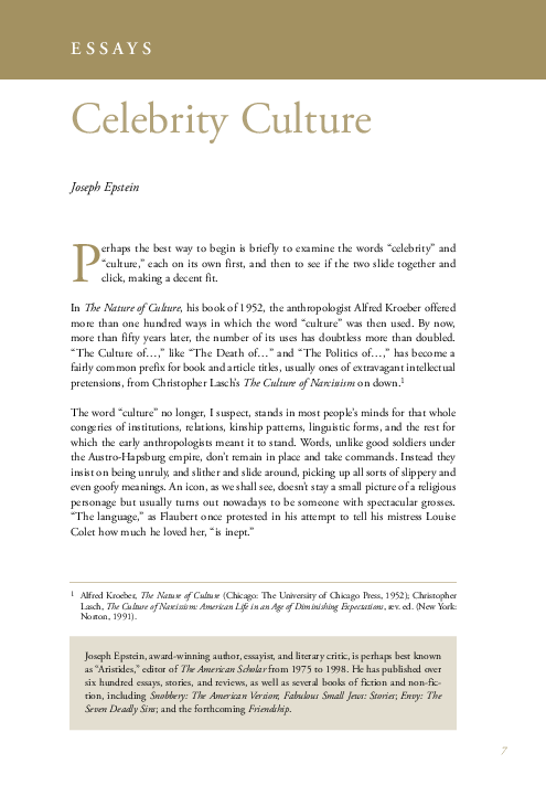 (PDF) Celebrity culture