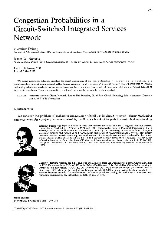 (PDF) Congestion Probabilities in a Circuit-Switched Integrated Services Network
