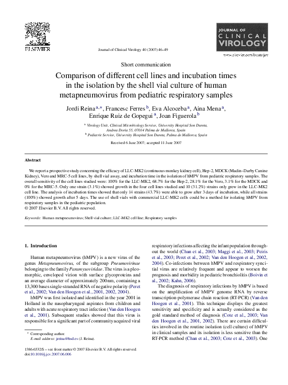 (PDF) Comparison of different cell lines and incubation times in the ...