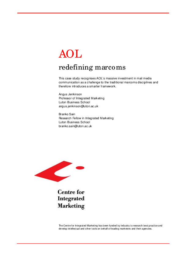 (PDF) This case study recognises AOL's massive investment in mail media communication as a ...