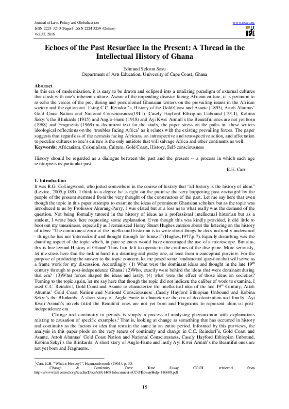 (PDF) Echoes of the Past Resurface In the Present: A Thread in the ...