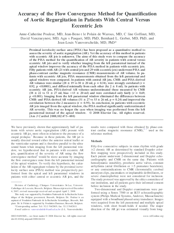 (PDF) Accuracy of the Flow Convergence Method for Quantification of ...