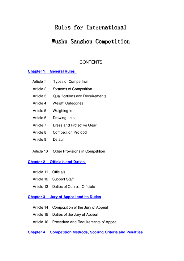 (PDF) Rules for International Wushu Sanshou Competition